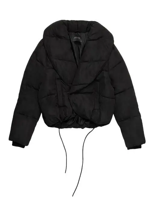 Deluc Gregory Quilted Crop Puffer Jacket - Black