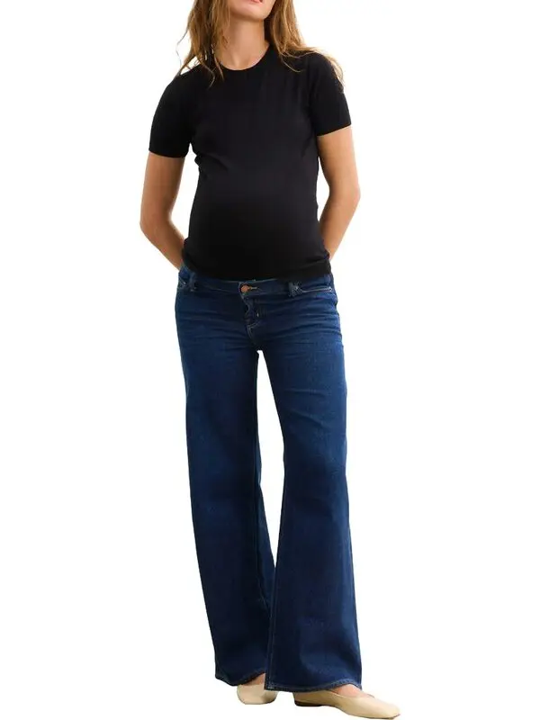Hatch Relaxed Wide Leg Maternity Jeans - True Indigo