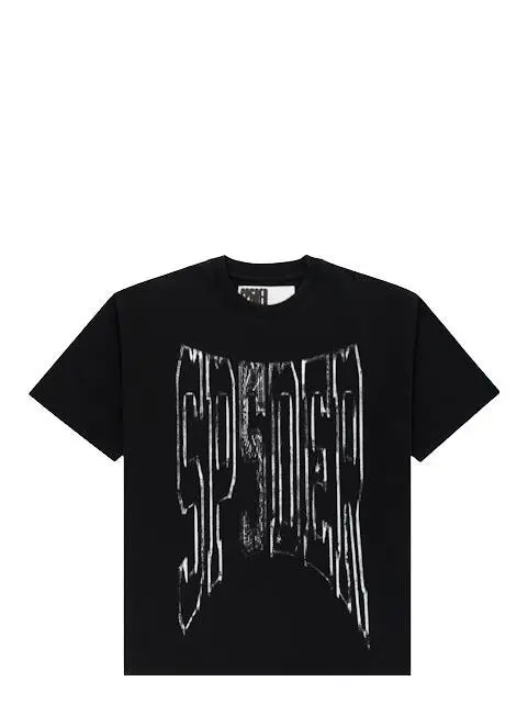 SP5DER Diffused Collegiate Tee Shirt - Black