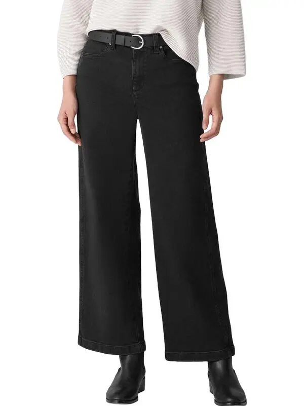Eileen Fisher Wide Leg Jeans - Black