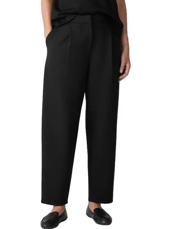 Eileen Fisher Ankle Lantern Ponte Pants - Black