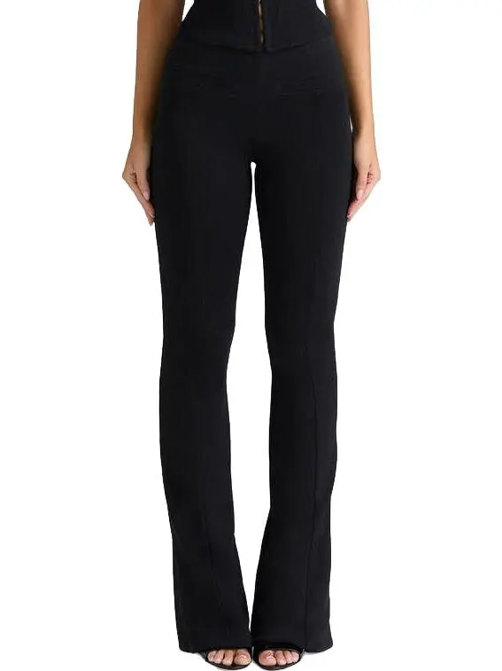 House Of Cb Fitted Bootcut Ponte Pants - Black
