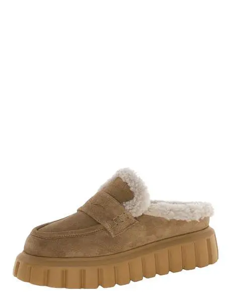 VOILE BLANCHE Grenelle Genuine Shearling Platform Mule - Light Brown