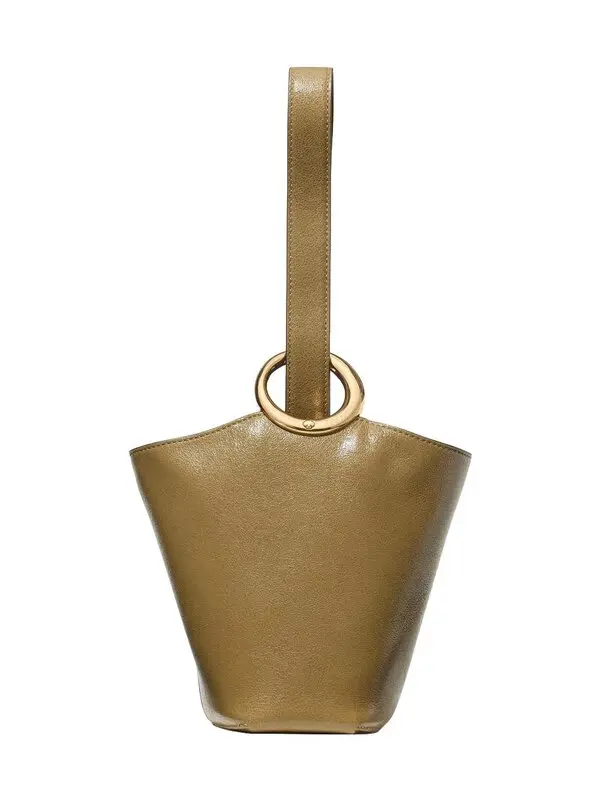 Kate Spade New York Halo Glazed Leather Mini Bucket Bag - Dried Thyme