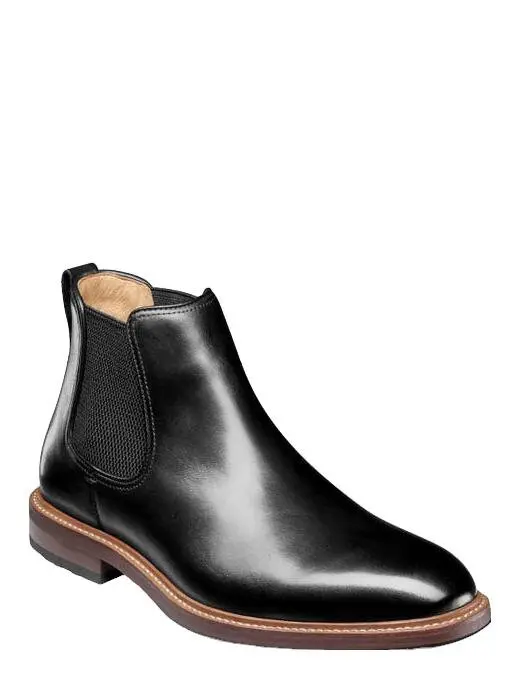 Florsheim Plain Toe Chelsea Boot - Black