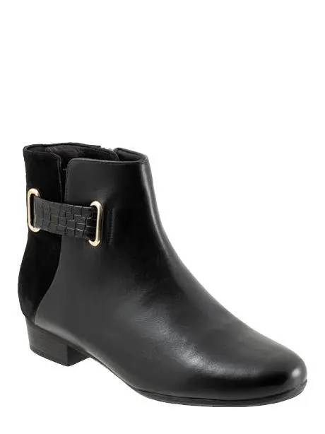 Trotters Maxwell Bootie - Black/black Suede