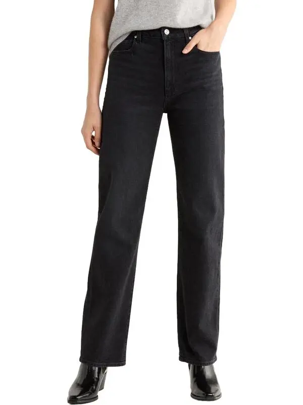 Paige Vintage Stevie High-waist Straight-leg Ankle Jeans - Black Void