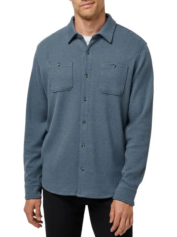 Travis Mathew Waffle Knit Button-up Shirt - Bering Sea
