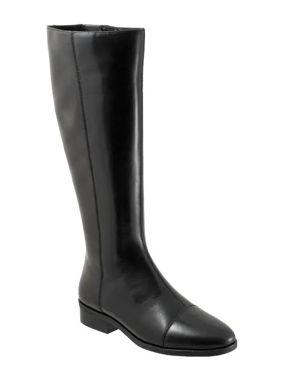 Trotters Alexis Cap Toe Knee High Boots - Black