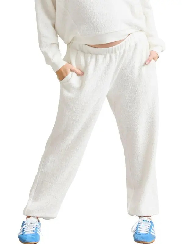 Hatch Collection Dina Boucle Lounge Pant - Ivory