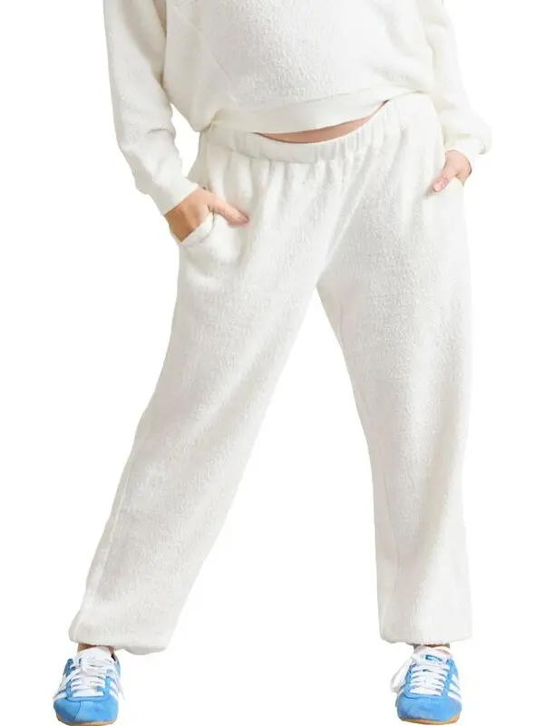 Hatch Collection Dina Boucle Lounge Pant - Ivory