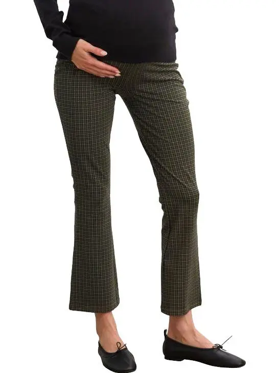 Hatch Collection The Maternity Bodyflex Crop Flare Legging - Basil Multi