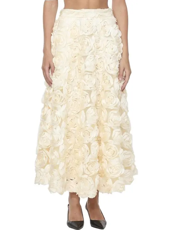 ROTATE BY BIRGER CHRISTENSEN Floral Detailed Skirt - White
