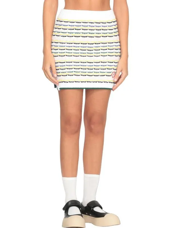 Casablanca Printed Skirt - White