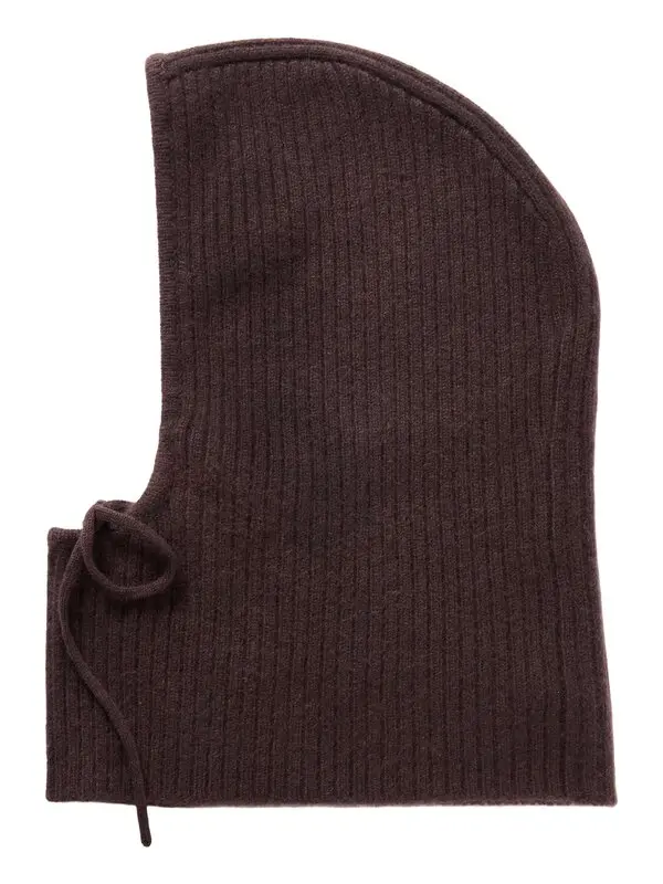 YVES SALOMON Ribbed Cashmere Snood - Brown