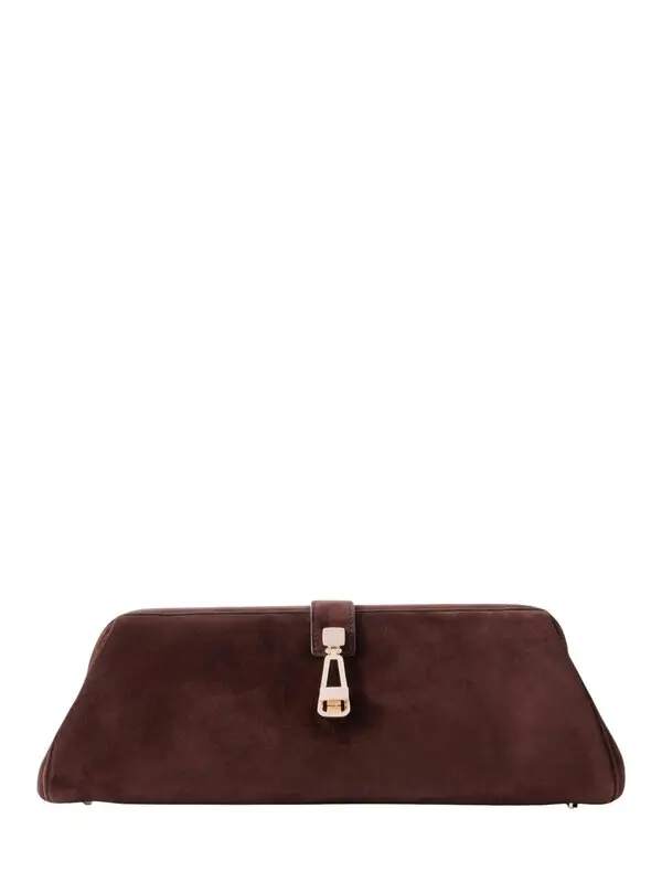 Gabriela Hearst Paola Suede Clutch - Brown