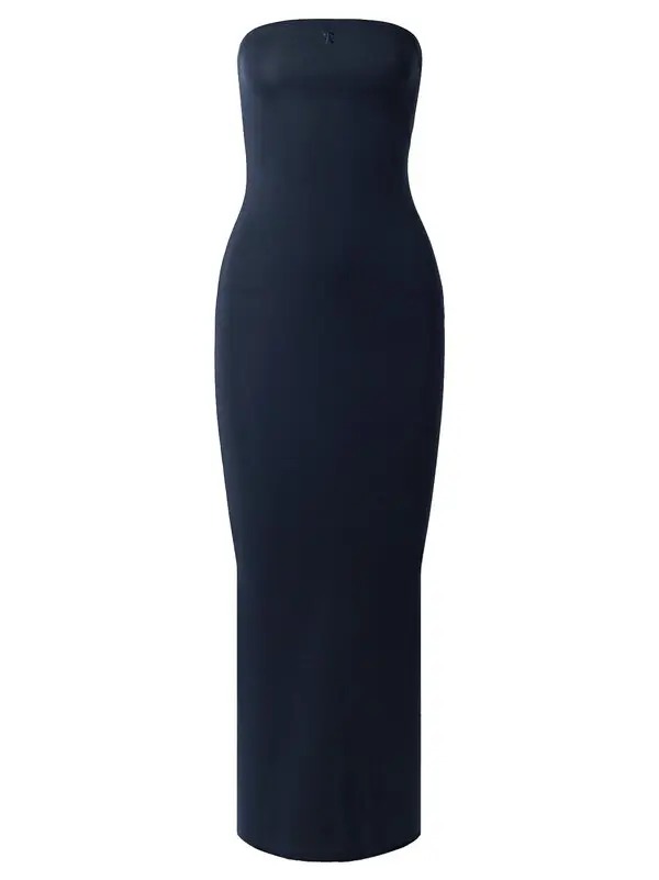 THE PARK Kate Strapless Midi Dress - Blue
