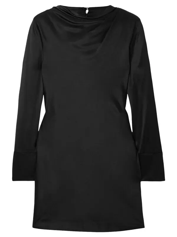 Veronica De Piante Amal Draped Silk-blend Satin Mini Dress - Black