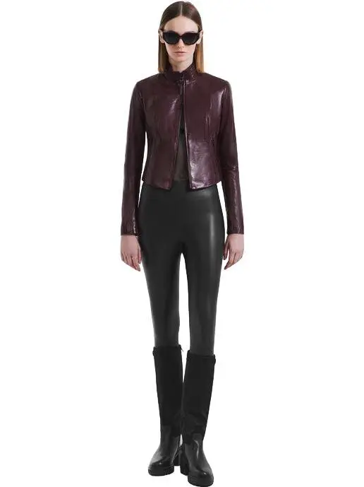 Rudsak Leather Racer Jacket - Burgundy