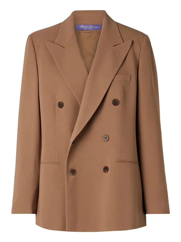 Ralph Lauren Harlee Double-breasted Crepe Blazer - Brown