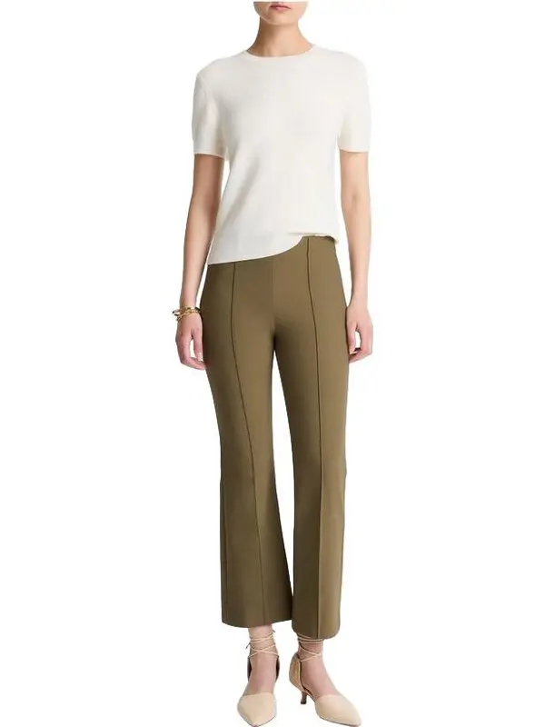Vince Niki Mid-rise Pintuck Crop Flare Pant - Green