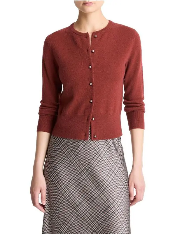 Vince Metal-button Wool & Cashmere-blend Cardigan - Red