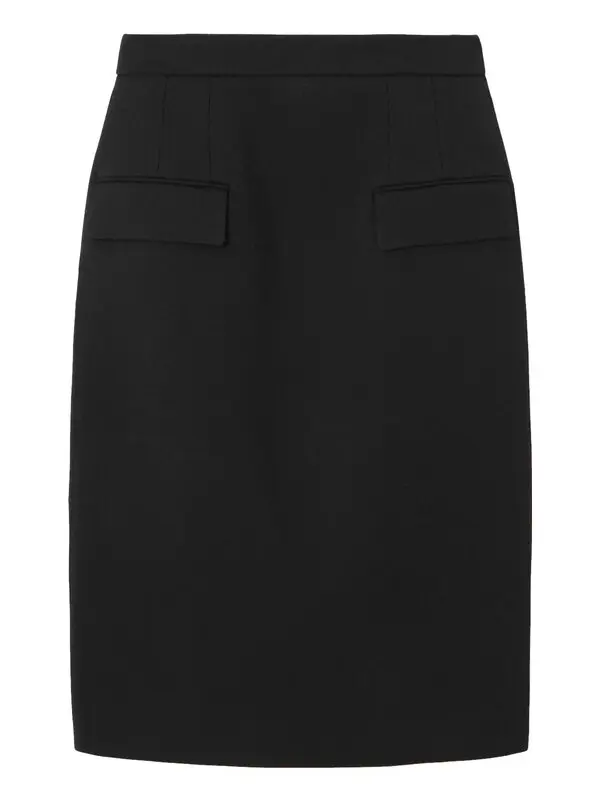 Alexander McQueen Wool-blend Twill Skirt - Black