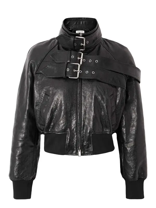 Alexander McQueen Buckled Leather Biker Jacket - Black