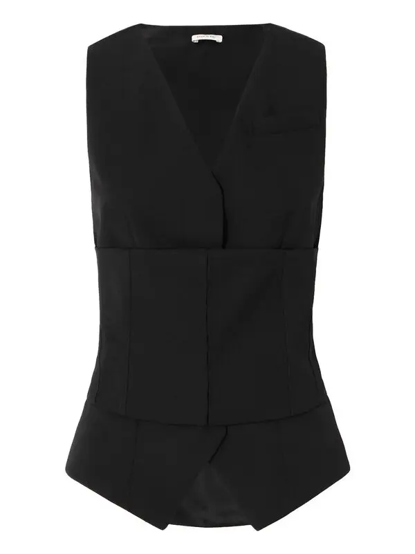 Alexander McQueen Wool-twill Vest - Black