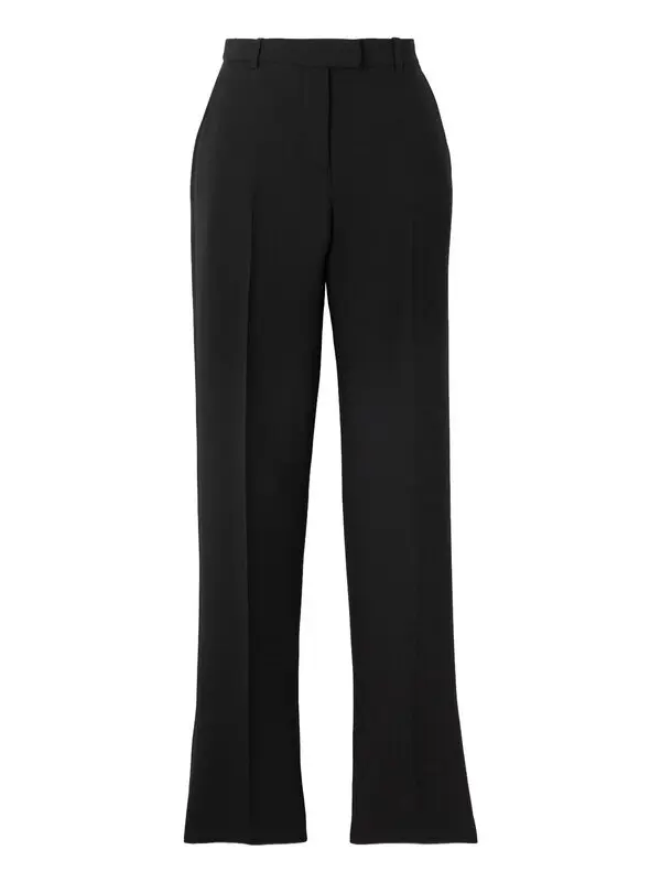 Alexander McQueen Wool-blend Crepe Straight-leg Pants - Black