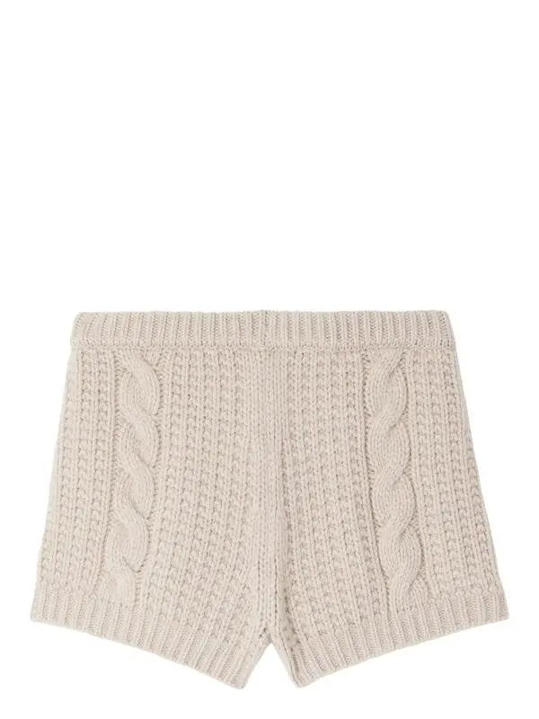 Magda Butrym Ribbed And Cable-knit Cashmere Shorts - Neutrals