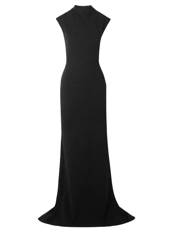 Jacquemus Alba Crepe Maxi Dress - Black