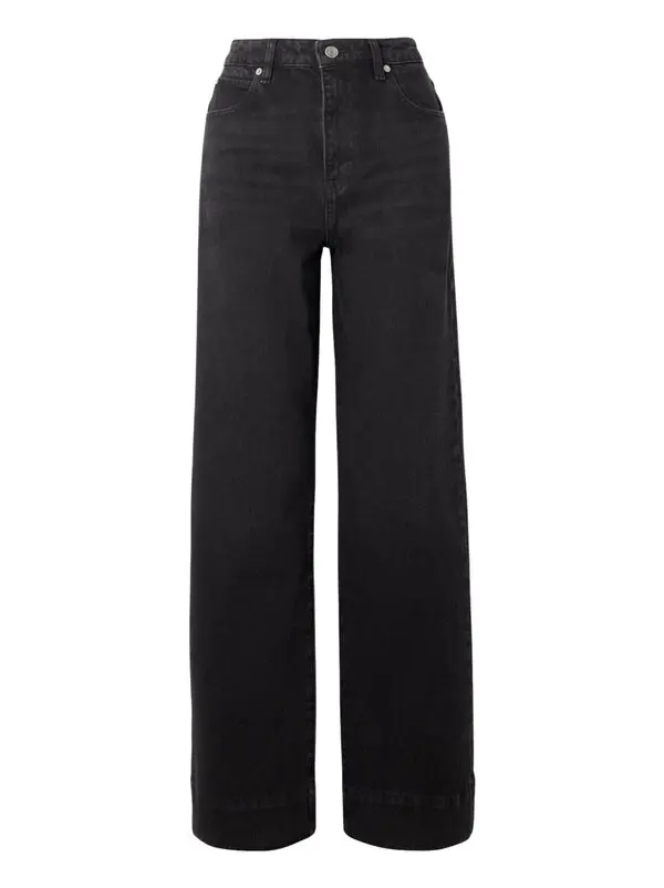 FRAME The Streamline High-rise Straight-leg Jeans - Black