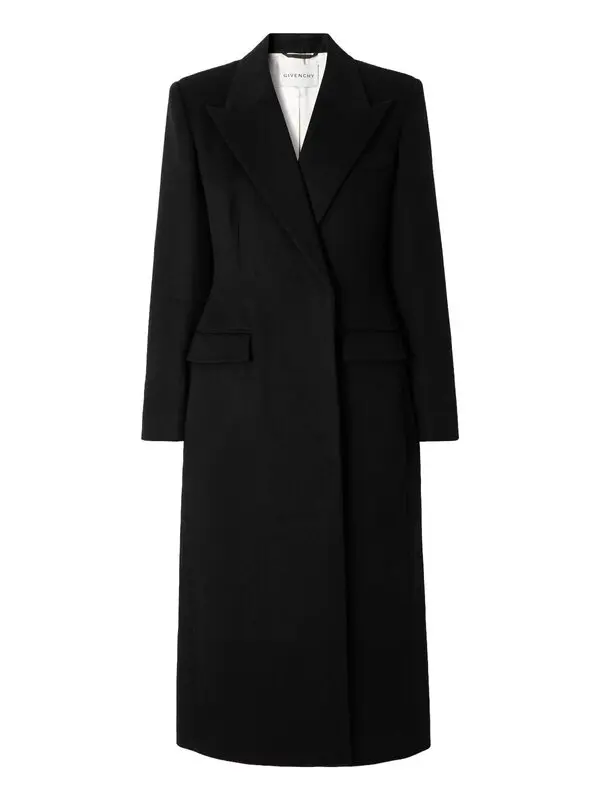 Givenchy Brushed Wool Tailored Coat - Black