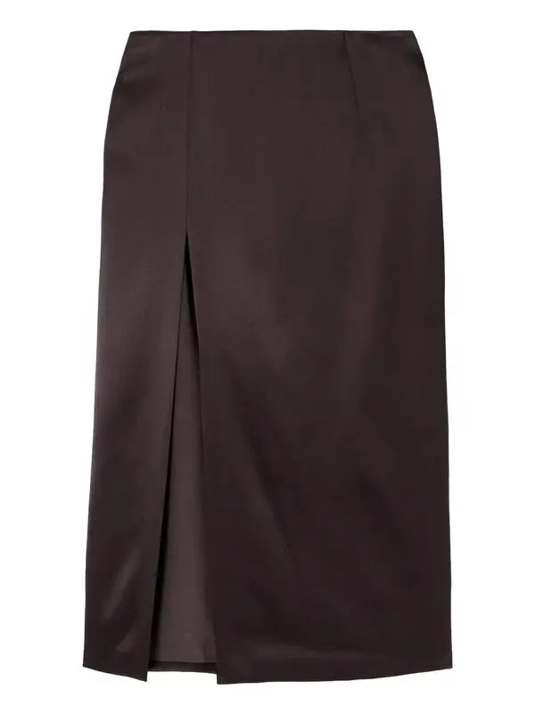 Veronica De Piante Elea Silk-blend Satin Skirt - Brown