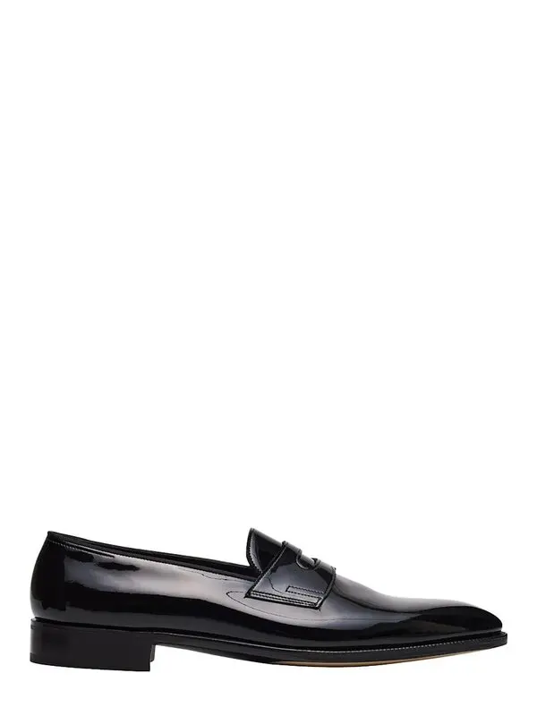 John Lobb Jamie Patent Leather Penny Loafers - Black