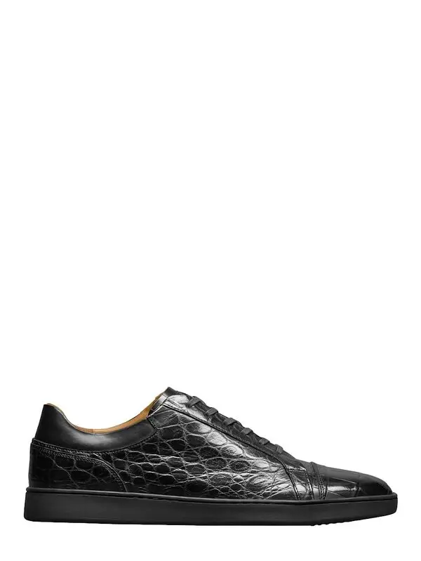 Allen Edmonds Chambers Crocodile Cap-toe Sneakers - Black