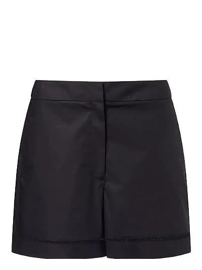 Theory Eyelet Cotton Poplin Shorts - Black