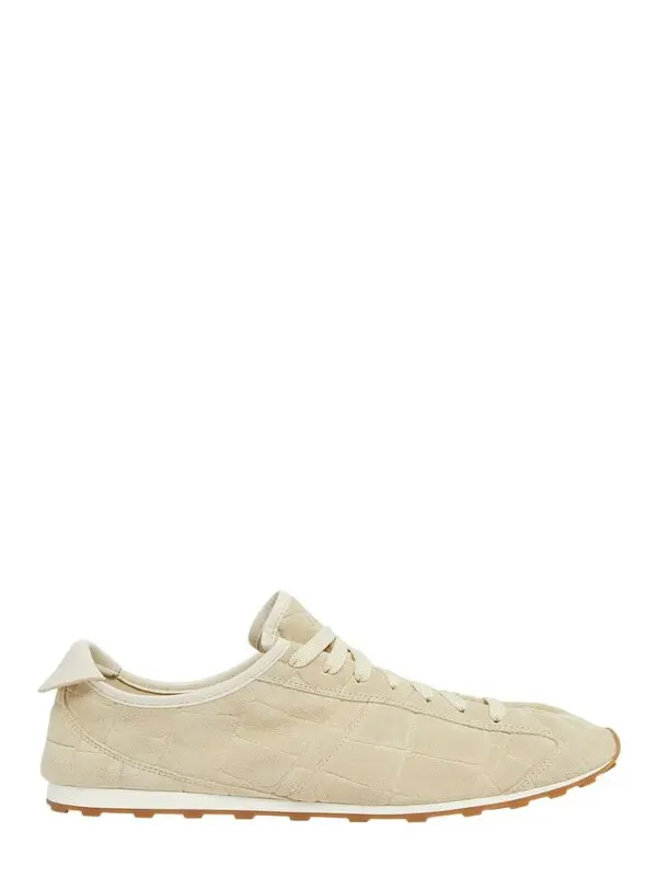 Jacquemus Les Tennis Croc-embossed Suede Sneakers - Ivory
