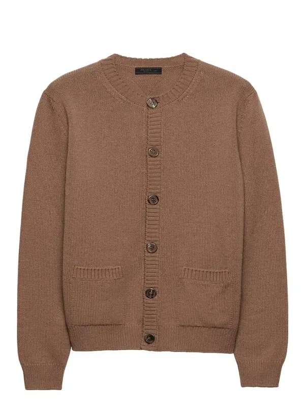 Prada Cashmere Knit Cardigan - Cammello