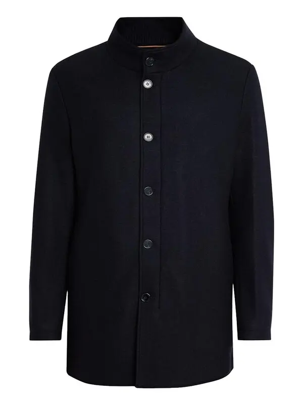MANDELLI Cashmere Jersey Car Coat - Nvy
