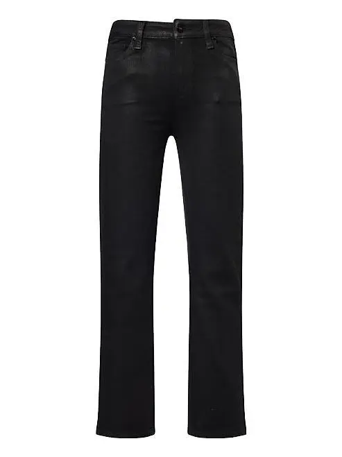 Paige Cindy Skinny-leg Woven Jeans - Black Fog Luxe Coating