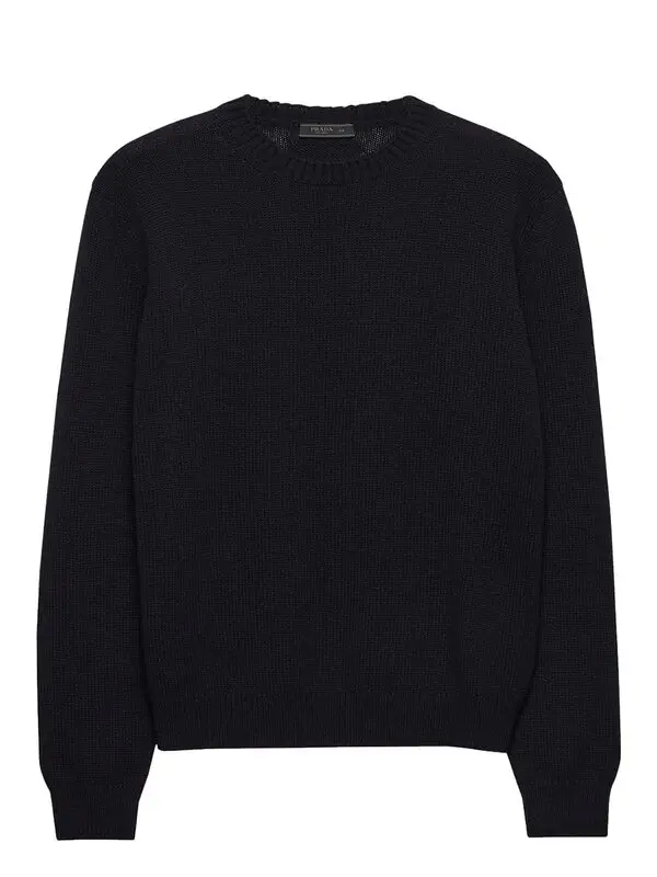 Prada Cashmere Knit Crewneck Sweater - Bleu