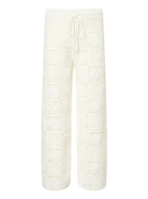 Rails X Lspace Maja Drawstring Cotton-blend Trousers - White Sea Shell Crochet