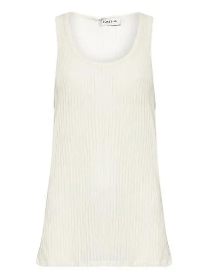 ANINE BING Eugene Sleeveless Knitted Top - Snow White