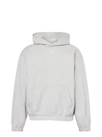 GYMSHARK Boxy Cotton-jersey Hoody - Grey
