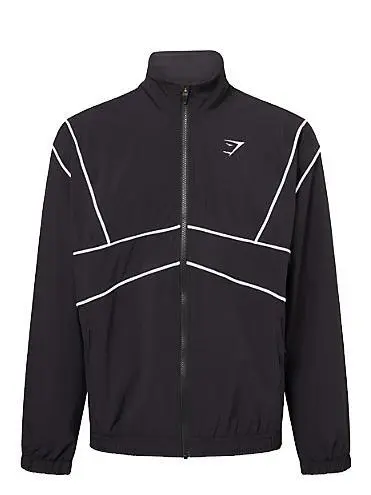 GYMSHARK Retro Crinkle Nylon Track Jacket - Gs Black