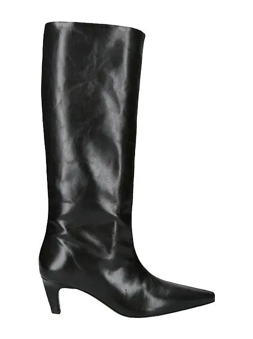 JUDE Leather Heeled Knee-high Boots - Black