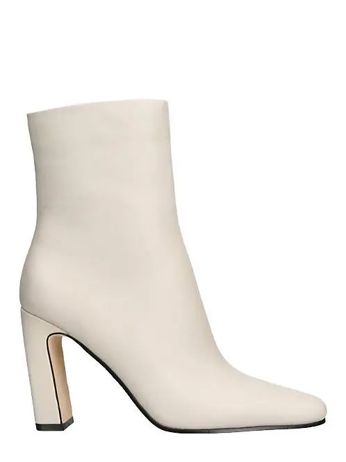 Steve Madden Lizabelle Leather Heeled Ankle Boots - Bone