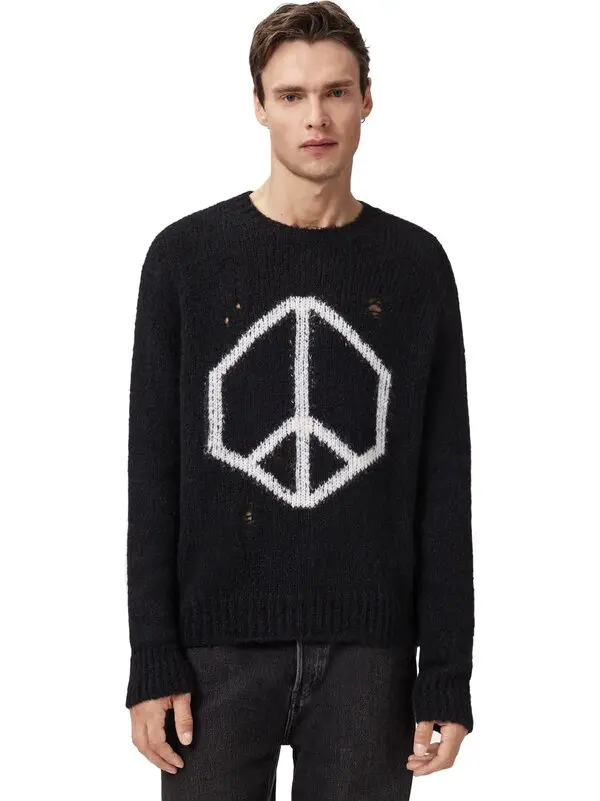 ALLSAINTS Oversized Wool Sweater - Black
